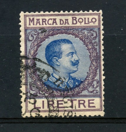 1915/17 - REGNO - MARCA DA BOLLO DA 3 LIRE BLU E VIOLA - LOTTO/32456
