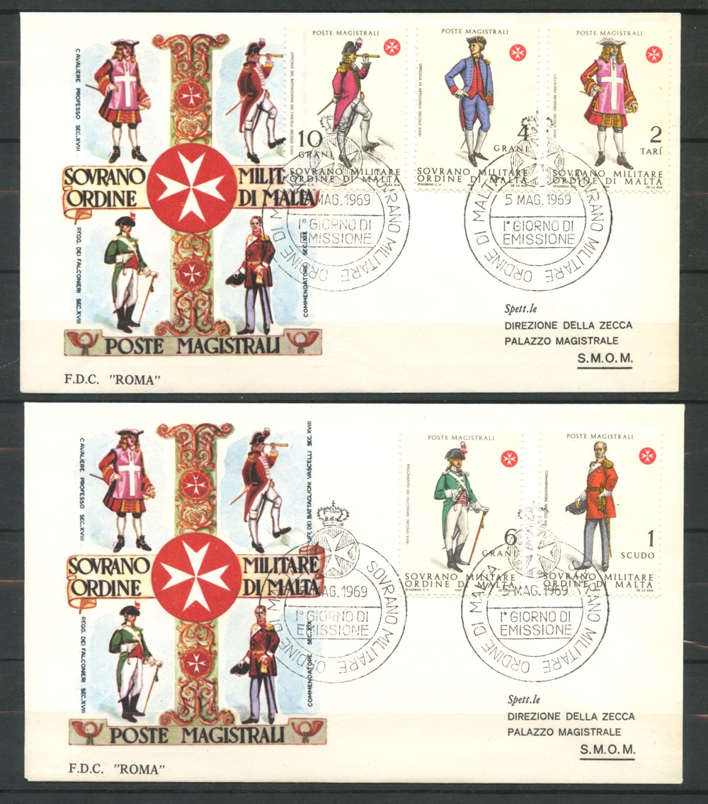 1969 - LOTTO/21472 - SMOM - ANTICHE UNIFORMI 2 BUSTE FDC