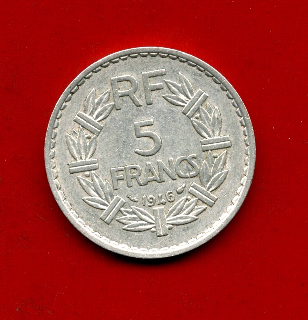 1946 - FRANCIA - 5 FRANCHI ALLUMINIO - LOTTO/M30713